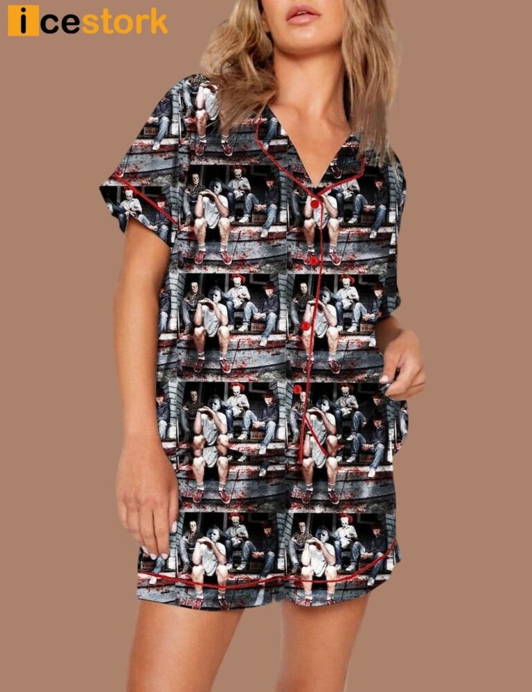 Michael Myers Pennywise Horror Movie Halloween Pajama Set - Icestork
