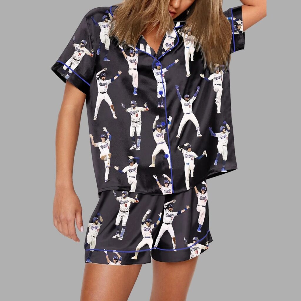 Black Dodgers Baseball Pajama Set - Icestork