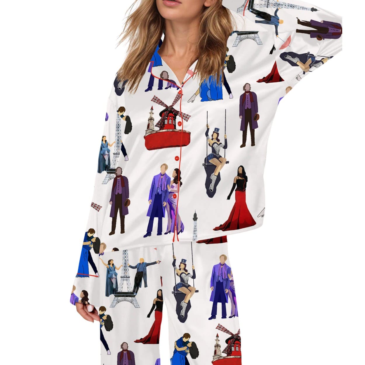 Musical Can-Can Dancer Satin Pajama Set - Icestork