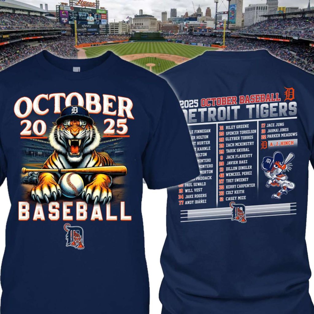 Tigers 2025 October Baseball Two-Sided Shirt - Icestork