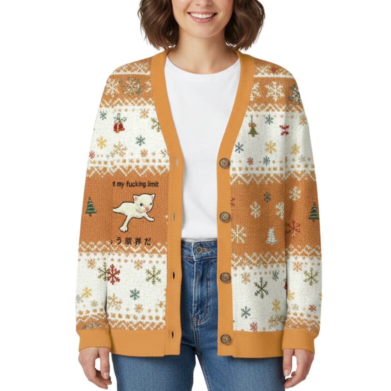 Cat Reaching Its Limit Ugly Cardigan Sweater - Icestork