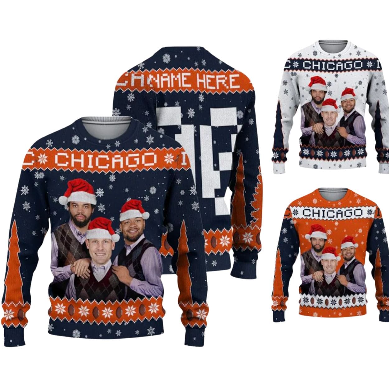 Personalized Caleb Williams Rome Odunze Ben Johnson Chicago Ugly ...
