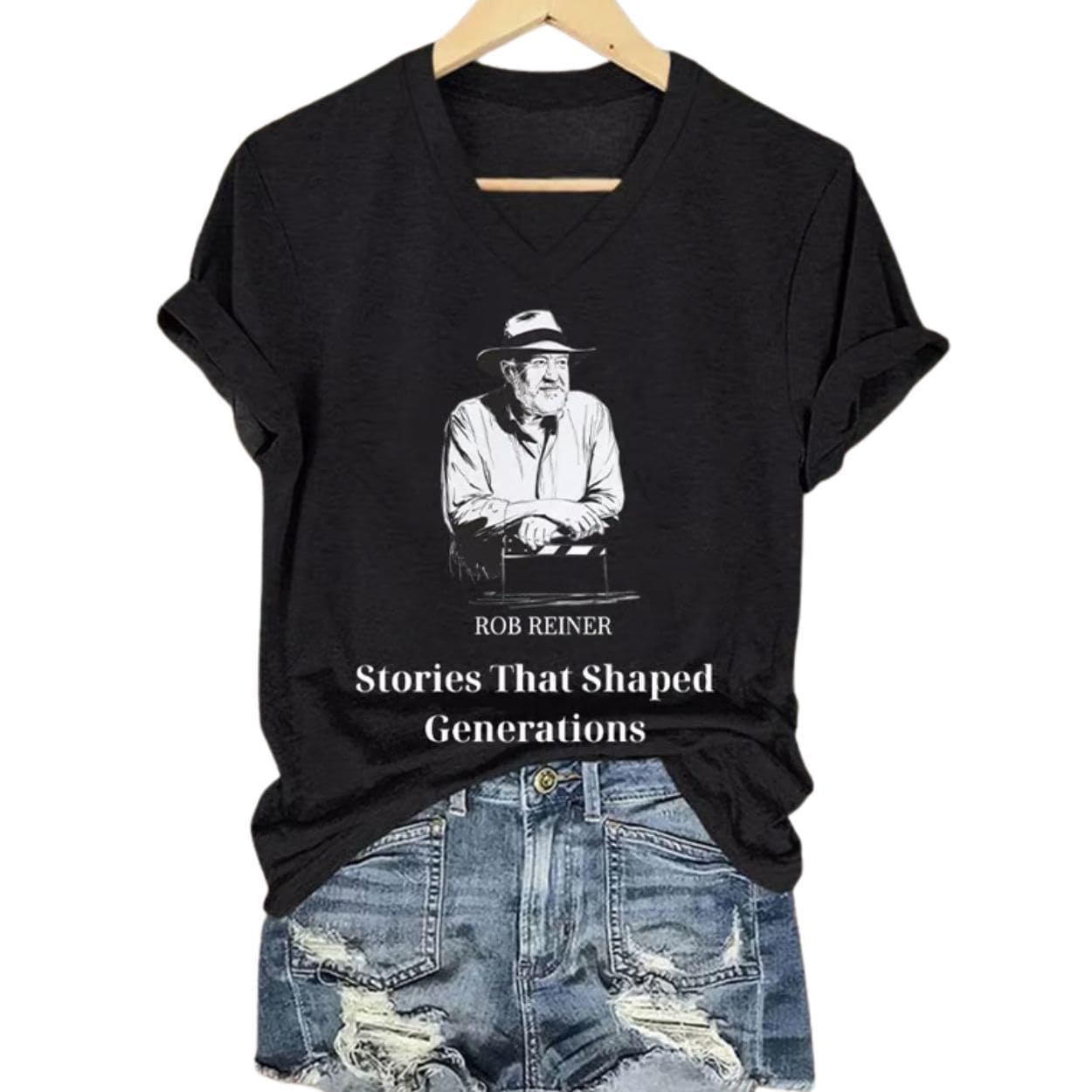 Rob Reiner Stories That Shaped Generations Print V Neck T-shirt - Icestork