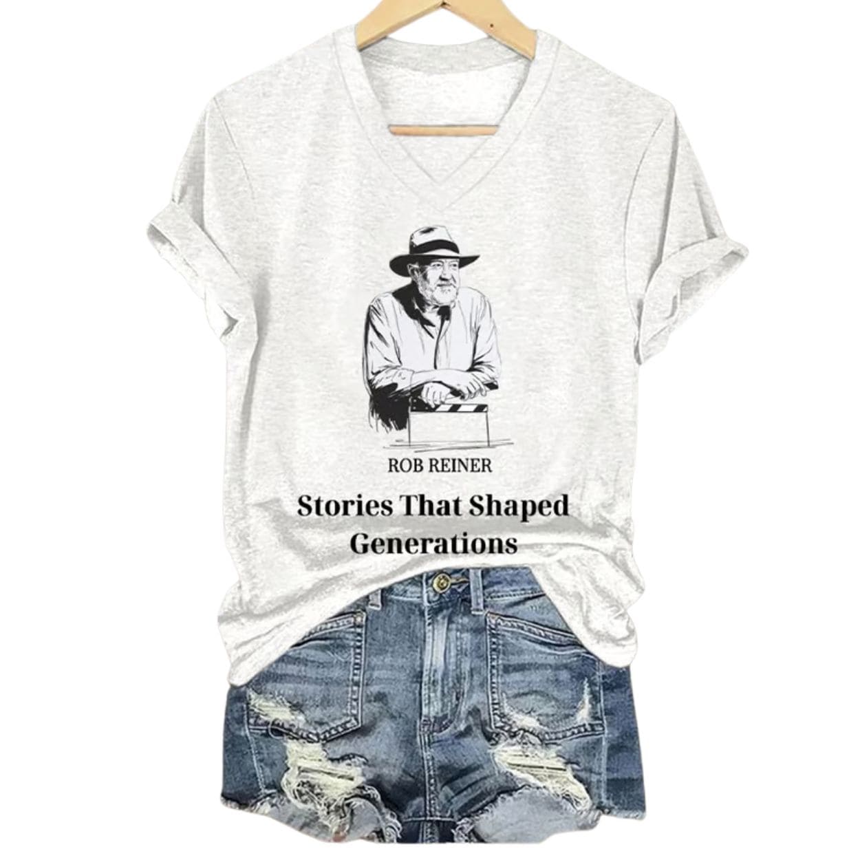 Rob Reiner Stories That Shaped Generations Print V Neck T-shirt - Icestork