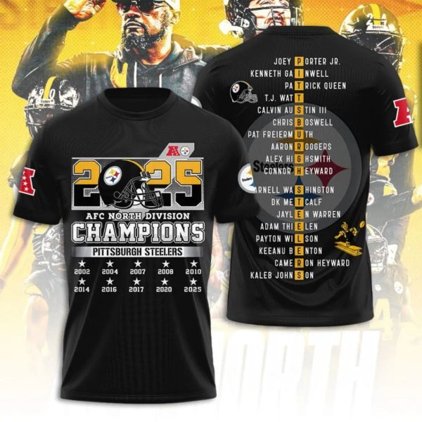 Steelers 2025 AFC North Division Champions All Over Print Shirt - Icestork